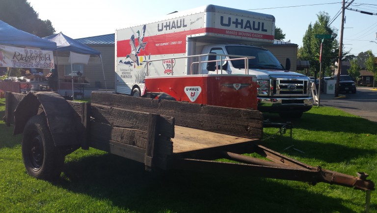 A wooden U-Haul trailer built in 1946 was on display at Ridgefield ...